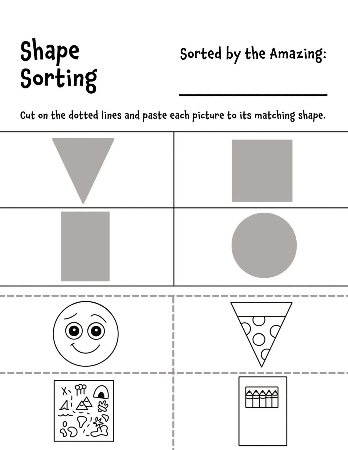 Free Shape Sorting Worksheets for Preschool! ⋆ The Hollydog Blog