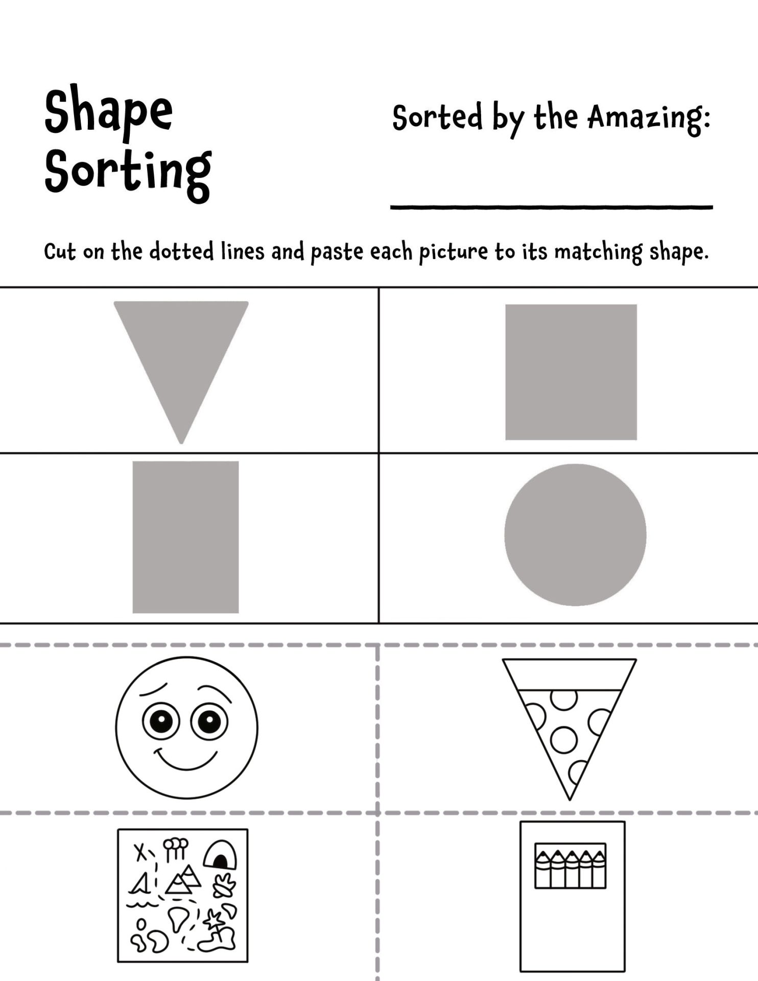 Free Shape Sorting Worksheets for Preschool! ⋆ The Hollydog Blog