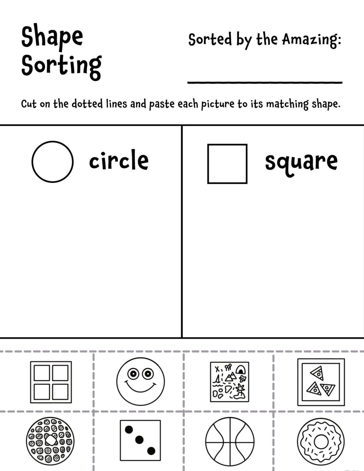 Free Shape Sorting Worksheets for Preschool! ⋆ The Hollydog Blog