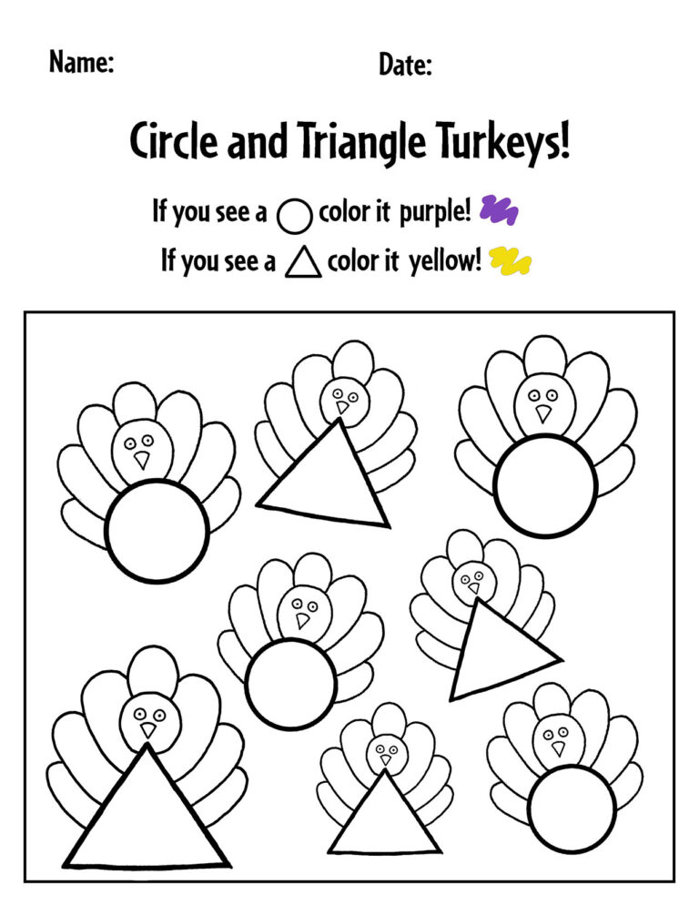 FREE November Worksheets for Preschool ⋆ The Hollydog Blog