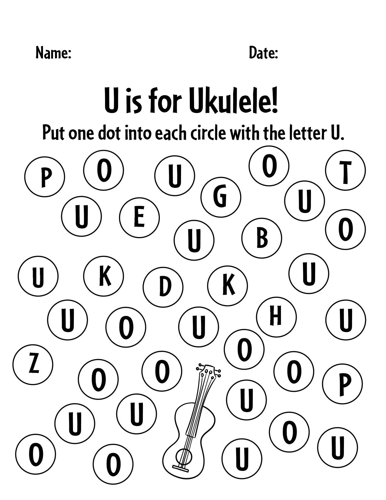 FREE Letter U Worksheets for Preschool ⋆ The Hollydog Blog