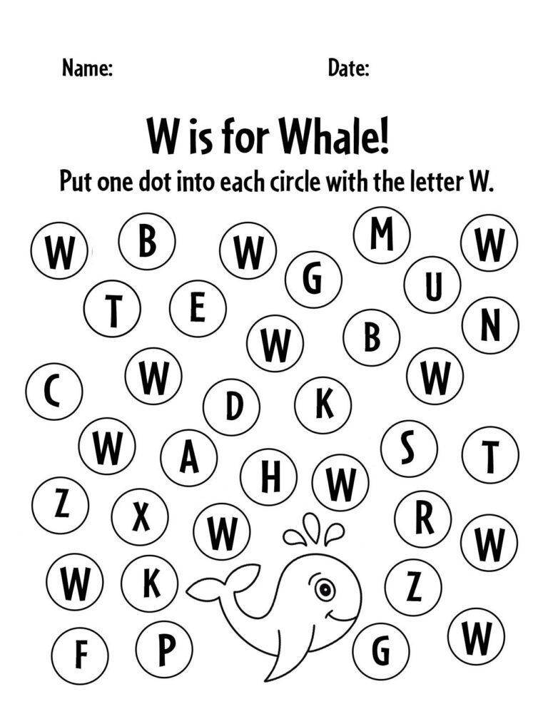 FREE Letter W Worksheets for Preschool ⋆ The Hollydog Blog