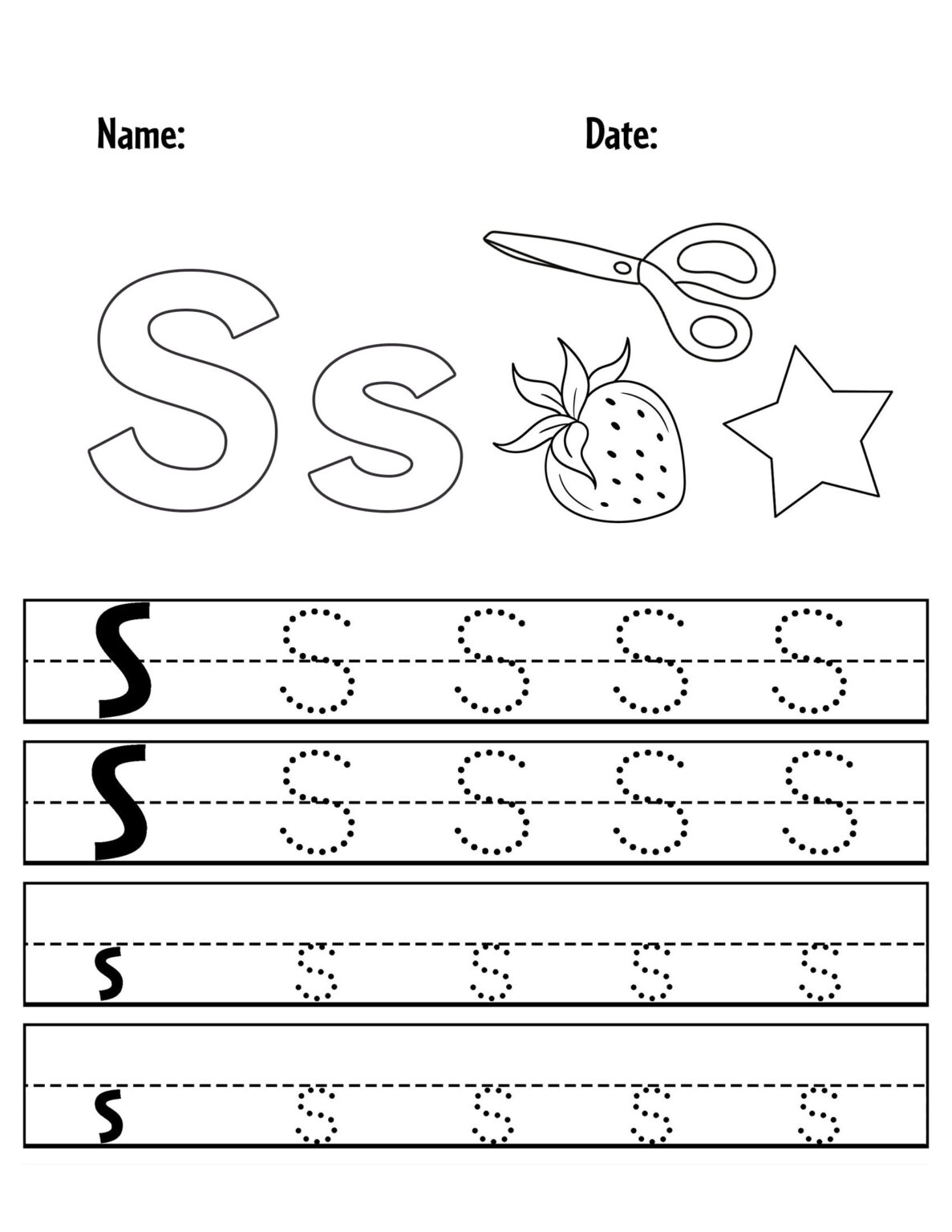 FREE Letter S Worksheets for Preschool ⋆ The Hollydog Blog
