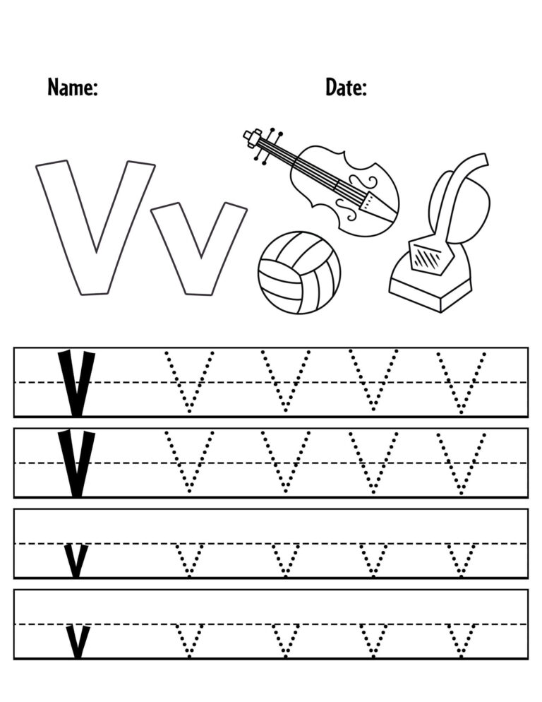 FREE Letter V Worksheets for Preschool ⋆ The Hollydog Blog