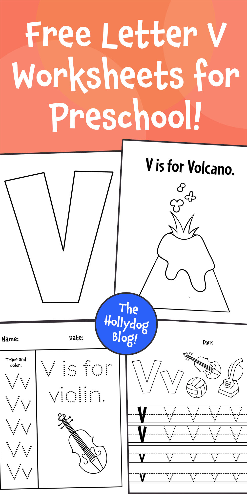 FREE Letter V Worksheets for Preschool ⋆ The Hollydog Blog
