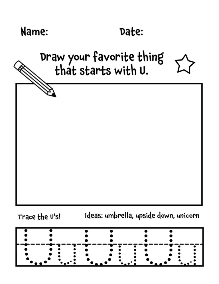 FREE Letter U Worksheets for Preschool ⋆ The Hollydog Blog