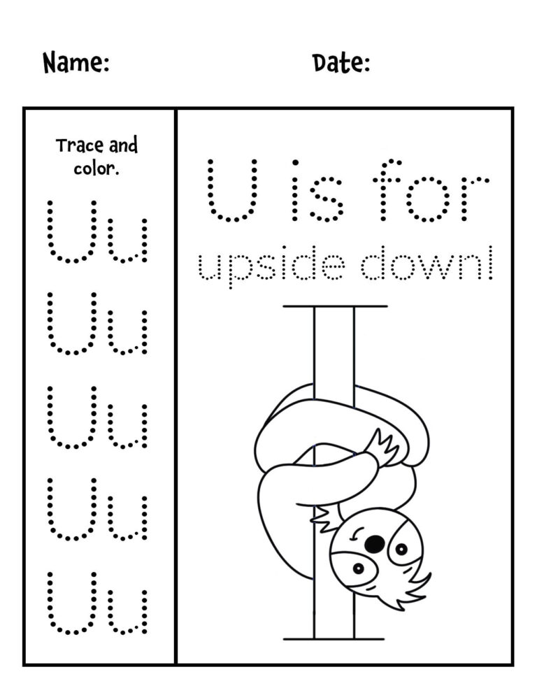 FREE Letter U Worksheets for Preschool ⋆ The Hollydog Blog