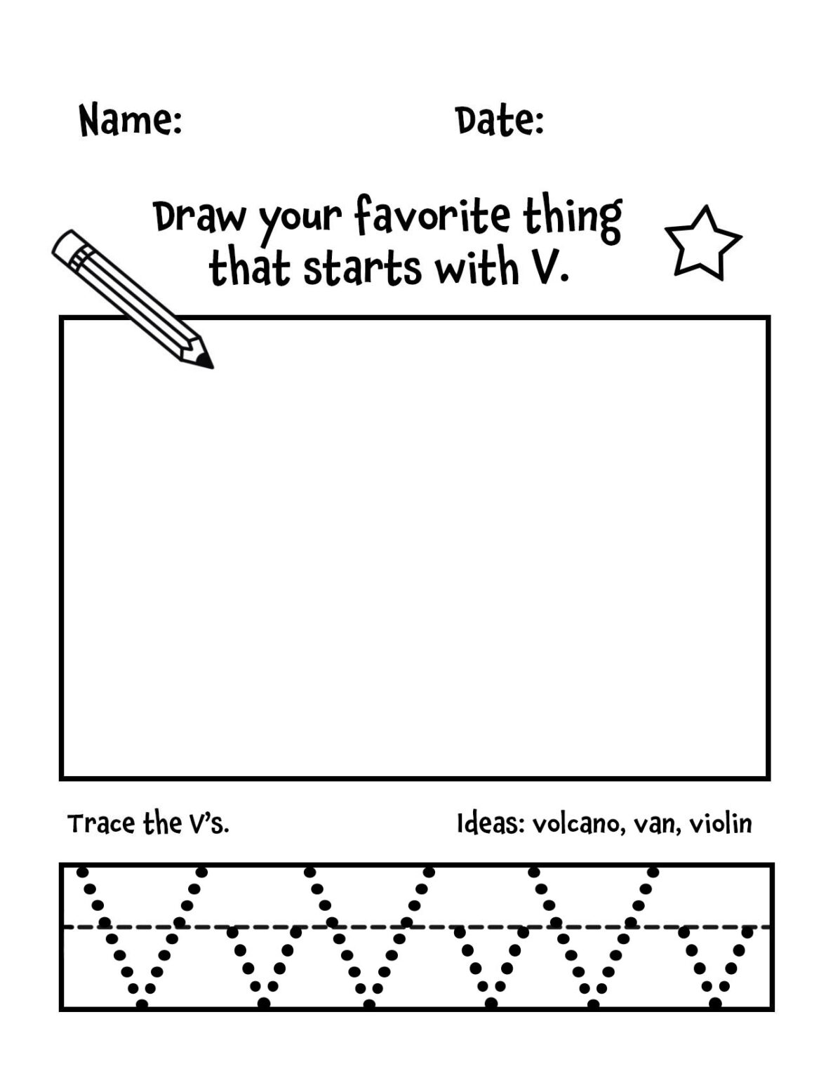 FREE Letter V Worksheets for Preschool ⋆ The Hollydog Blog