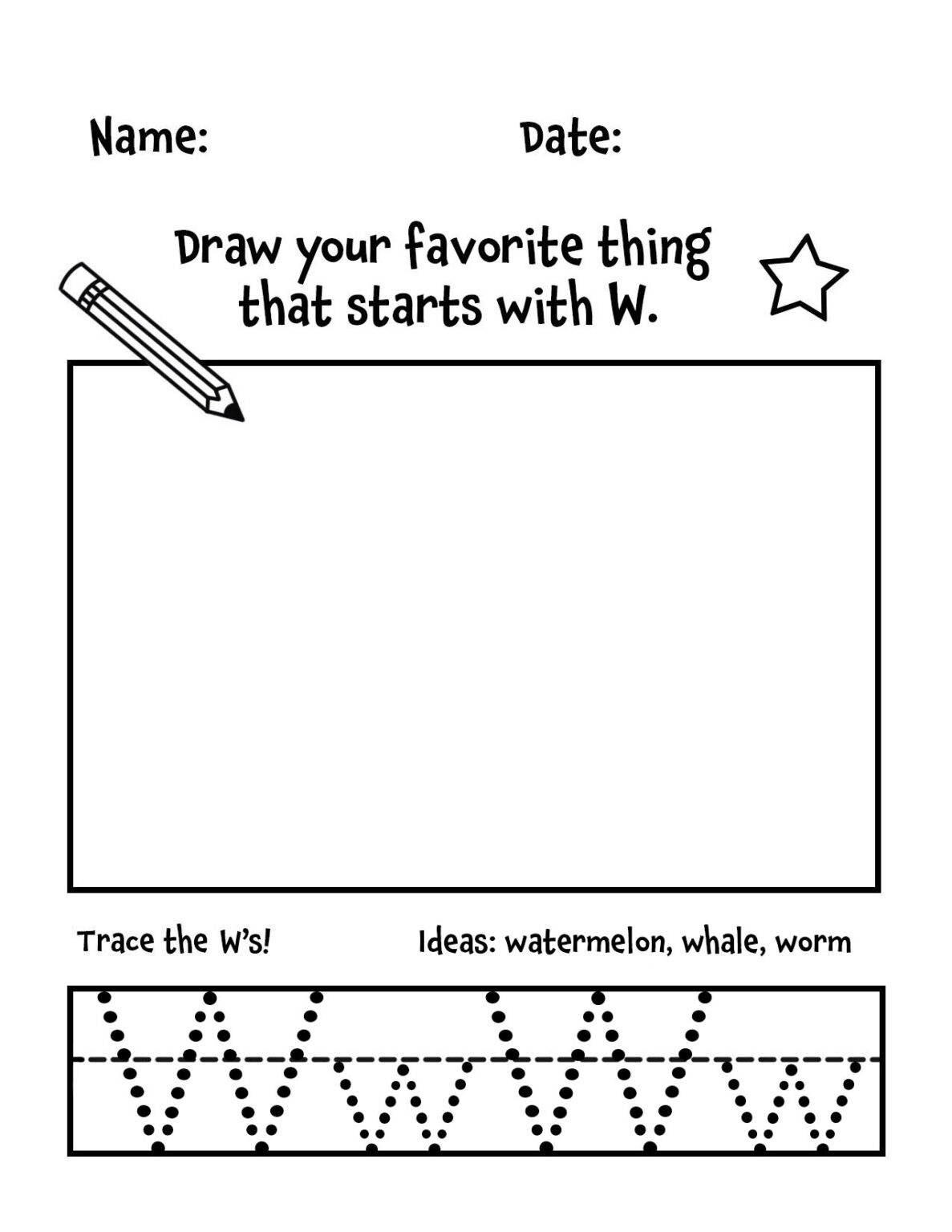 FREE Letter W Worksheets for Preschool ⋆ The Hollydog Blog