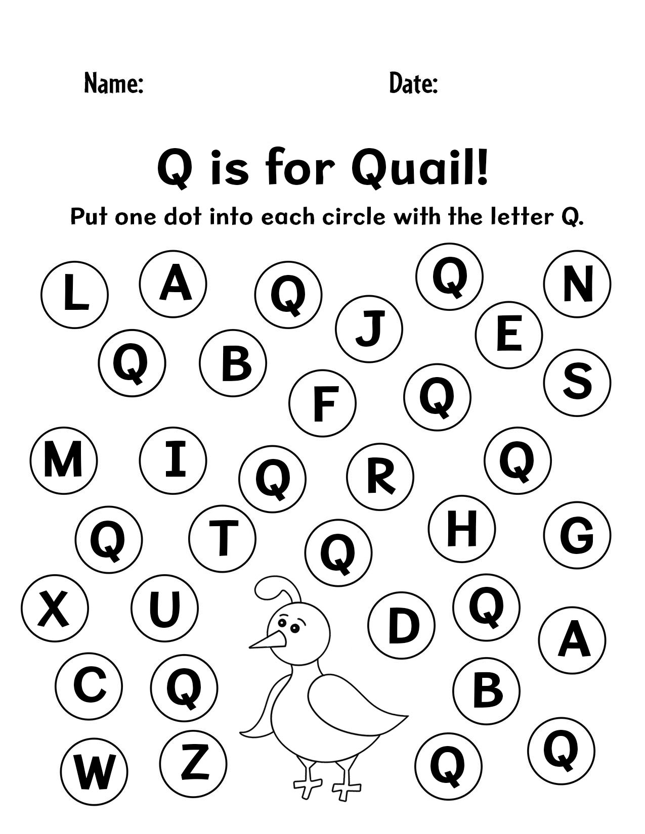 FREE Letter Q Worksheets for Preschool ⋆ The Hollydog Blog