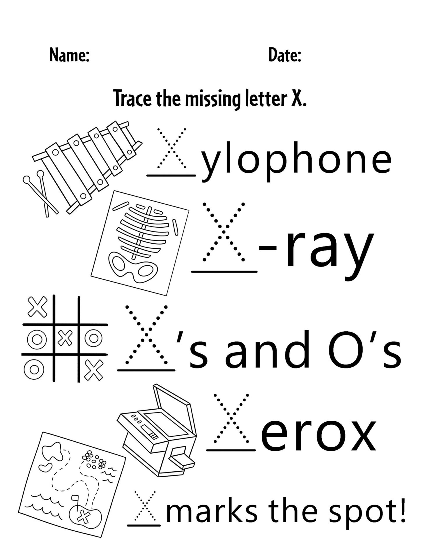 FREE Letter X Worksheets for Preschool ⋆ The Hollydog Blog