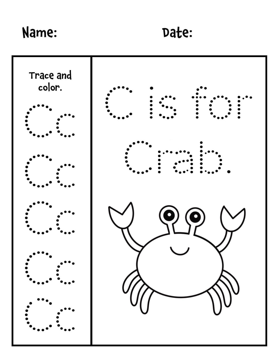 FREE Letter C Worksheets for Preschool ⋆ The Hollydog Blog