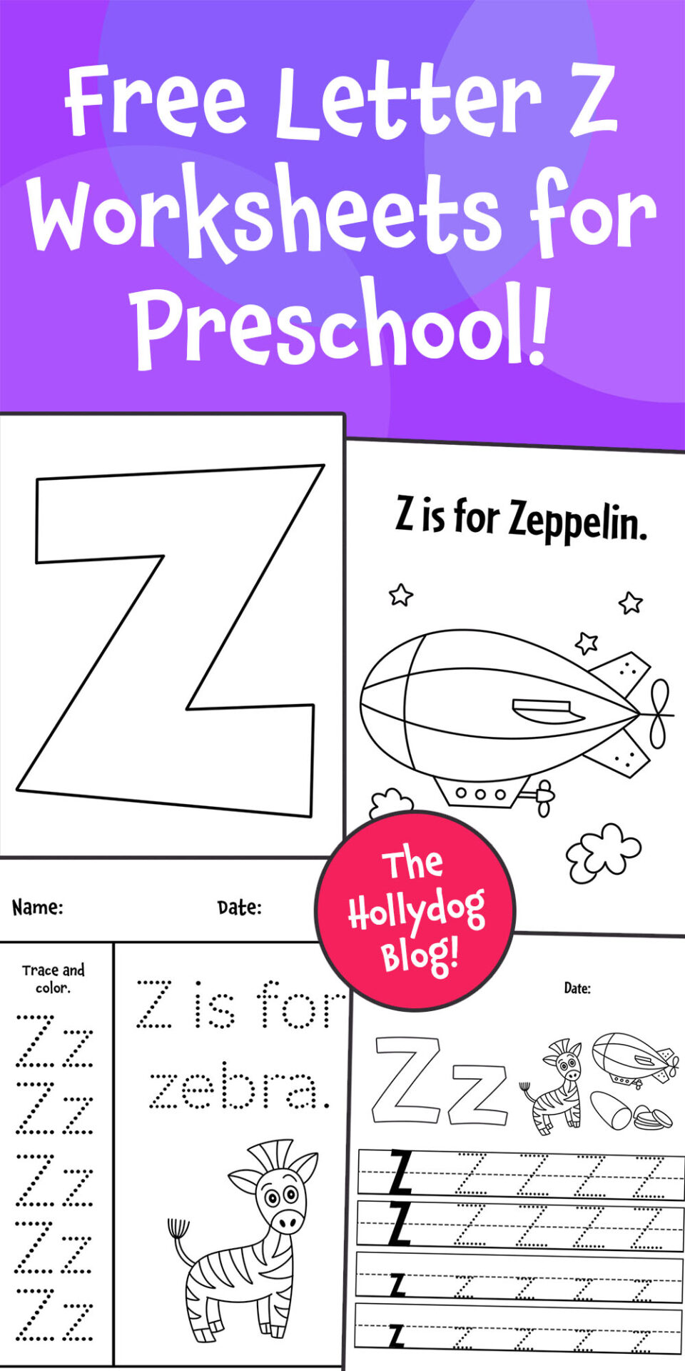 FREE Letter Z Worksheets for Preschool! ⋆ The Hollydog Blog
