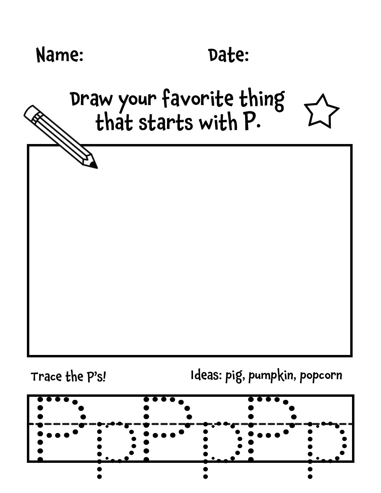 FREE Letter P Worksheets for Preschool ⋆ The Hollydog Blog