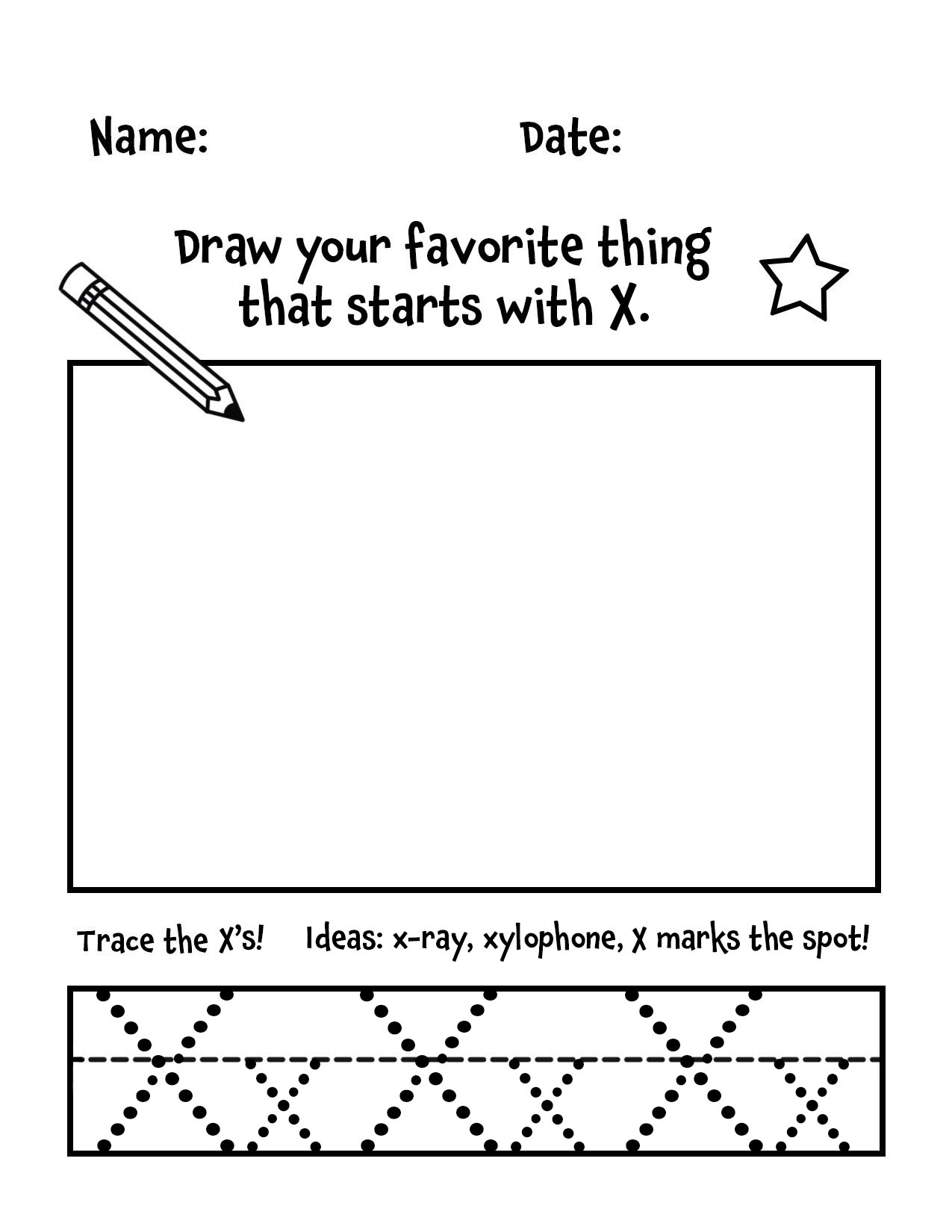 FREE Letter X Worksheets for Preschool ⋆ The Hollydog Blog