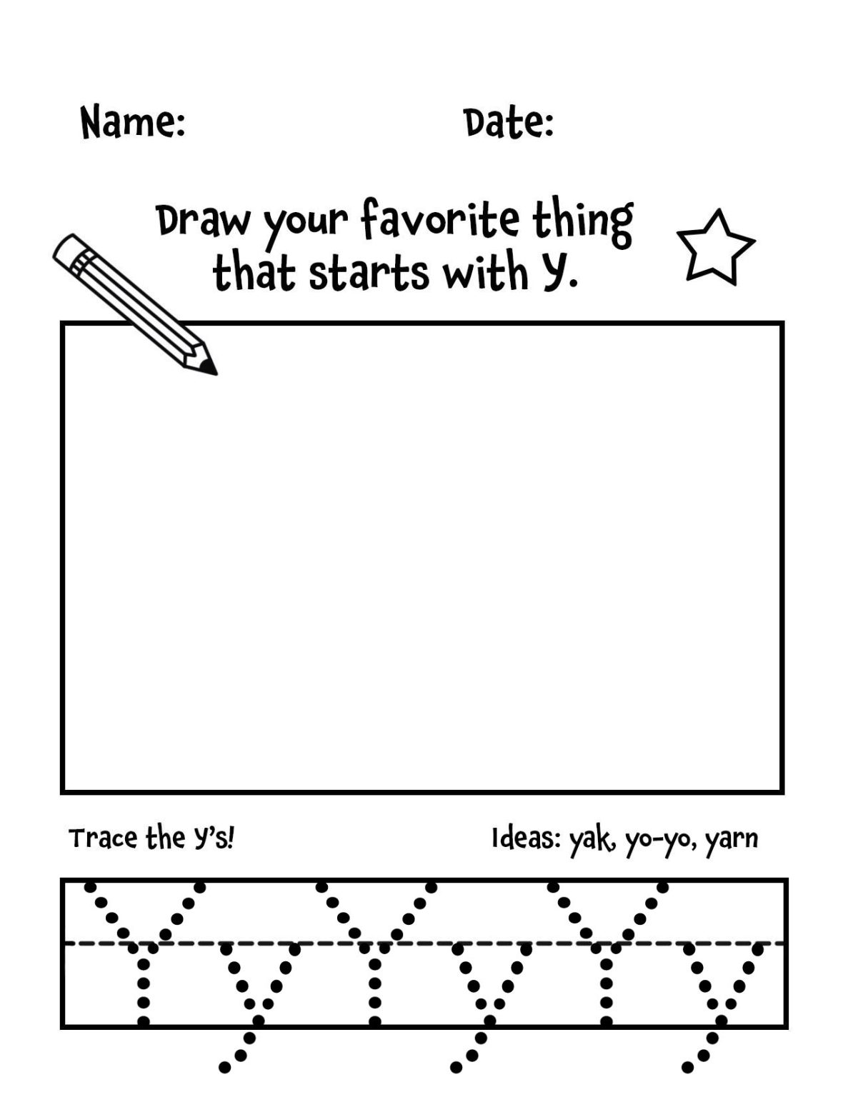 FREE Letter Y Worksheets for Preschool! ⋆ The Hollydog Blog