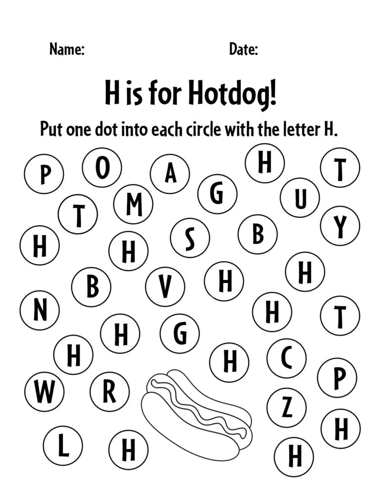FREE Letter H Worksheets for Preschool ⋆ The Hollydog Blog