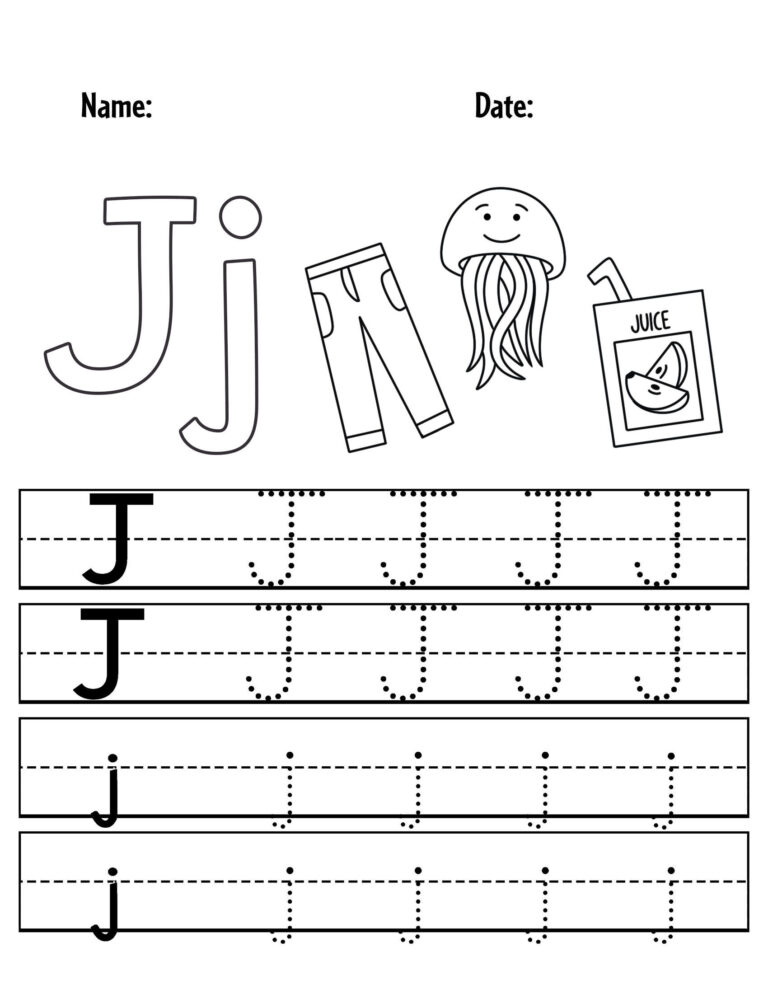 FREE Letter J Worksheets for Preschool! ⋆ The Hollydog Blog