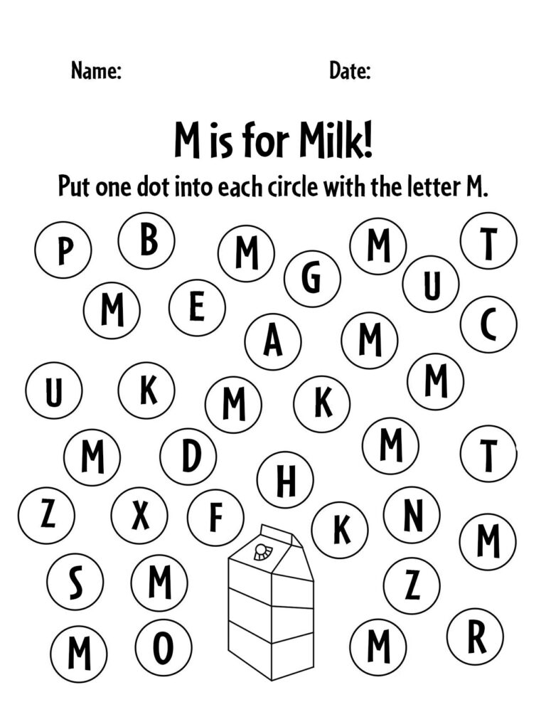 FREE Letter M Worksheets for Preschool ⋆ The Hollydog Blog
