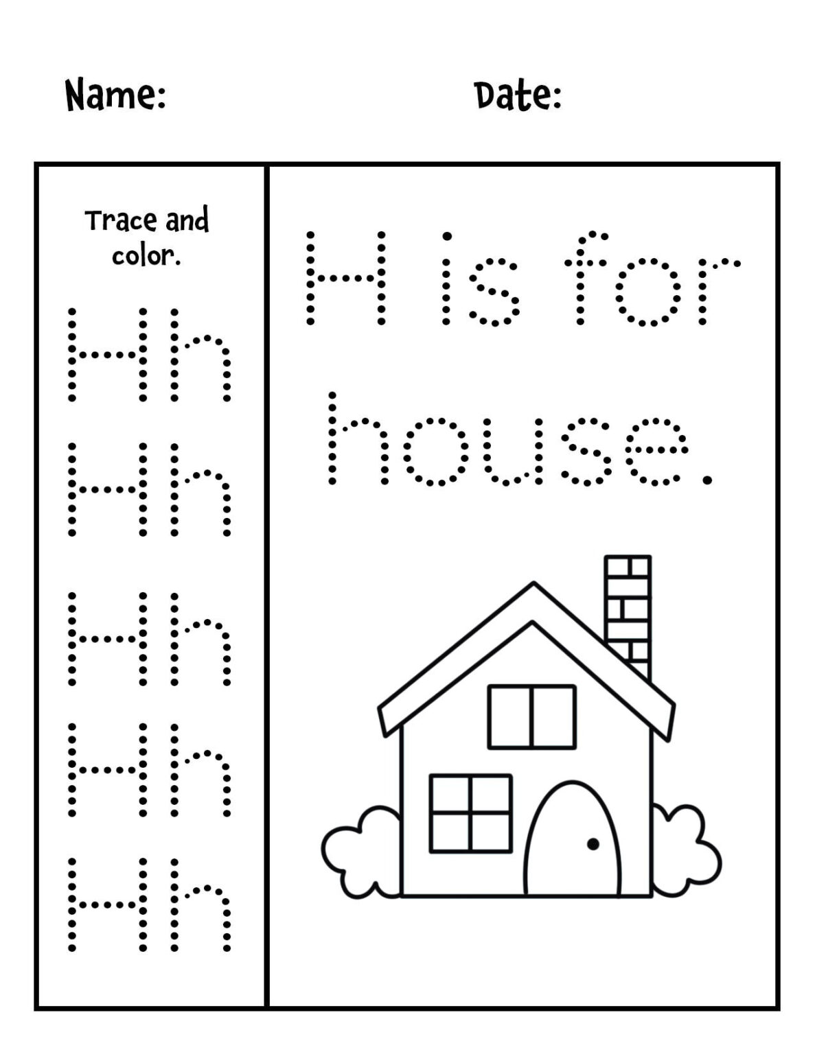 FREE Letter H Worksheets for Preschool ⋆ The Hollydog Blog