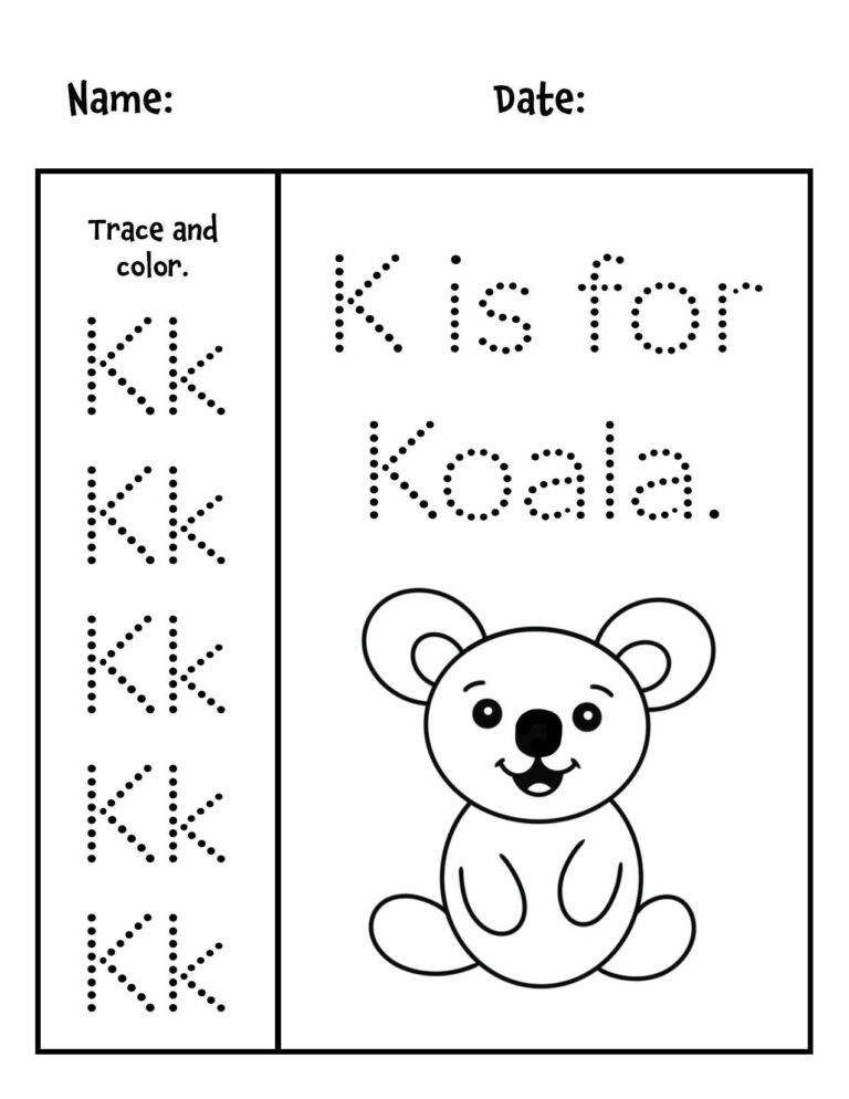 FREE Letter K Worksheets for Preschool ⋆ The Hollydog Blog