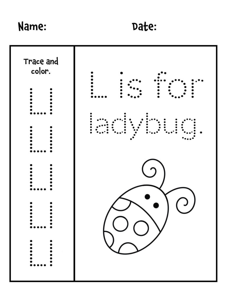 Free Letter L Worksheets for Preschool ⋆ The Hollydog Blog