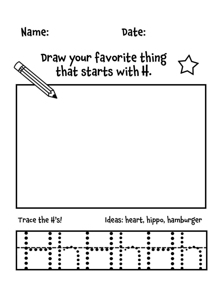 FREE Letter H Worksheets for Preschool ⋆ The Hollydog Blog