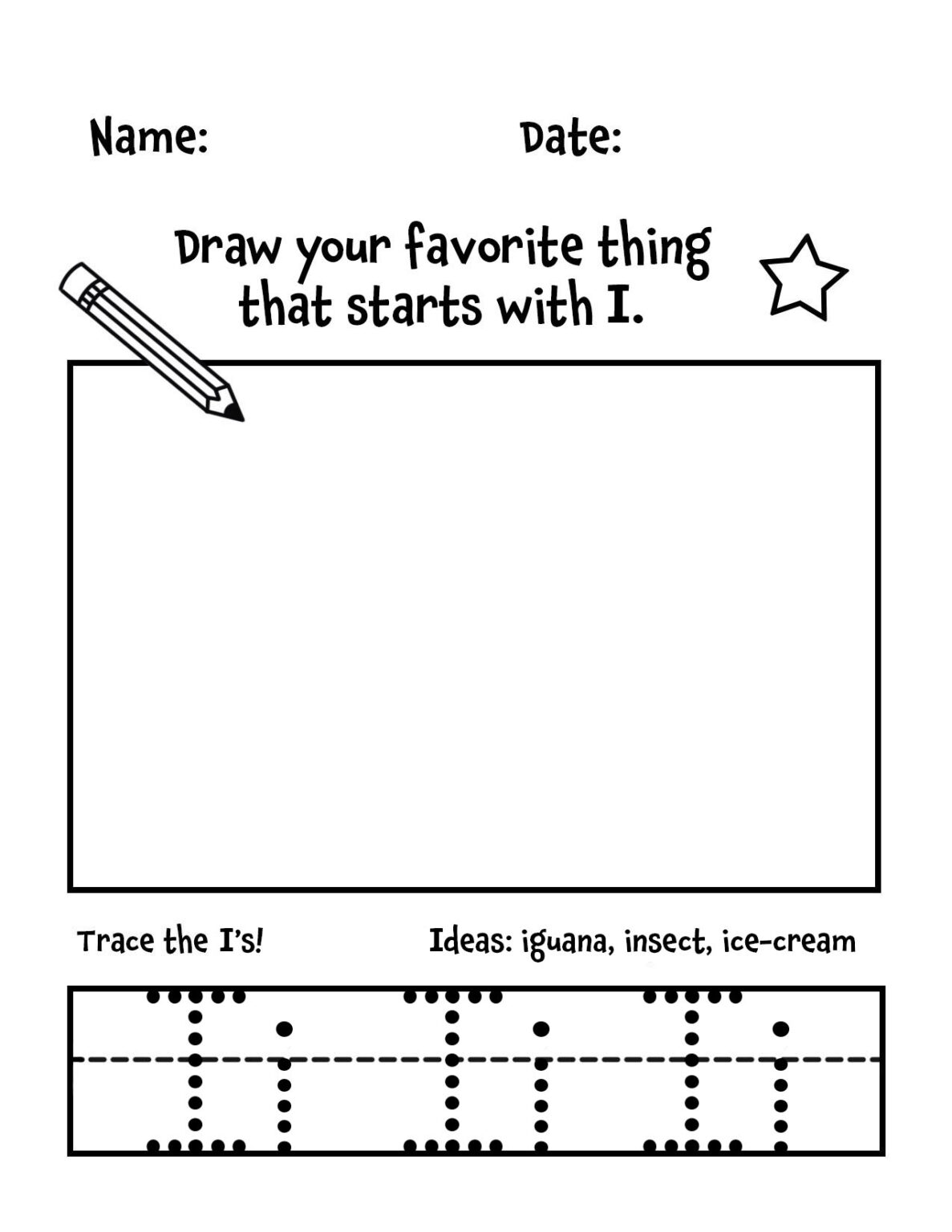 Free Letter I Worksheets for Preschool! ⋆ The Hollydog Blog