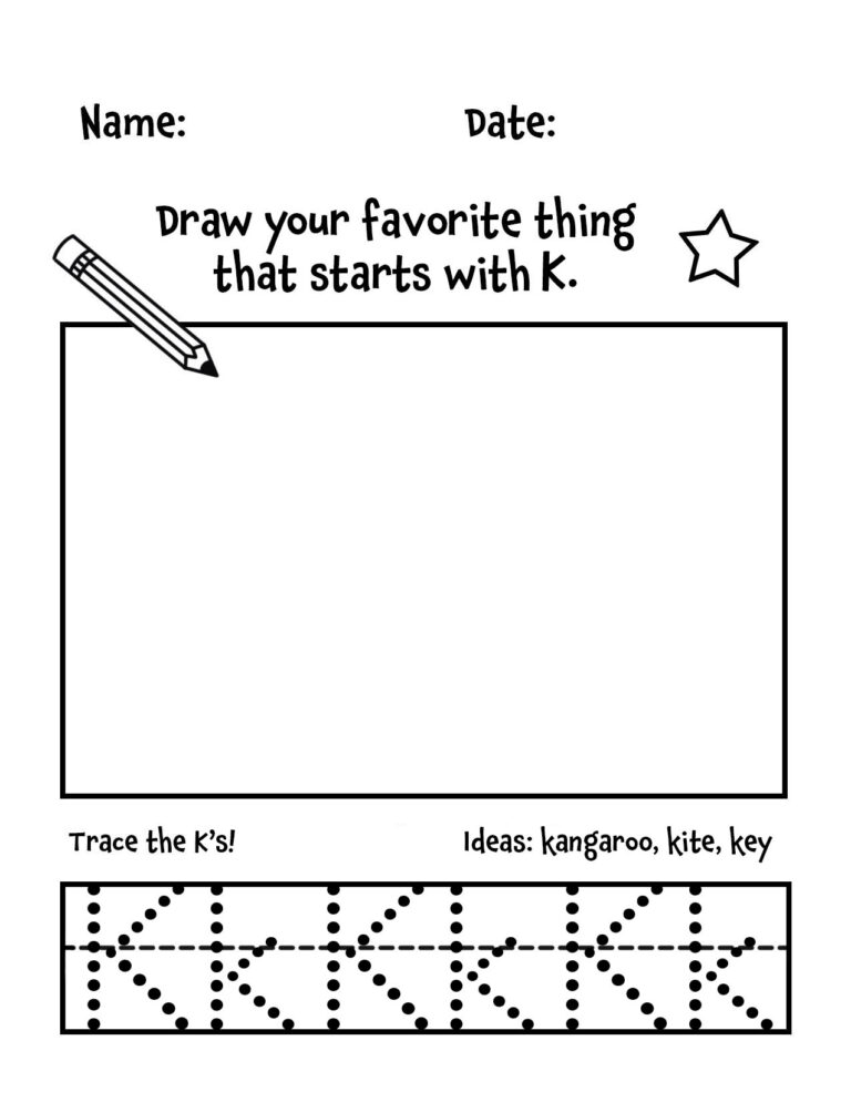FREE Letter K Worksheets for Preschool ⋆ The Hollydog Blog