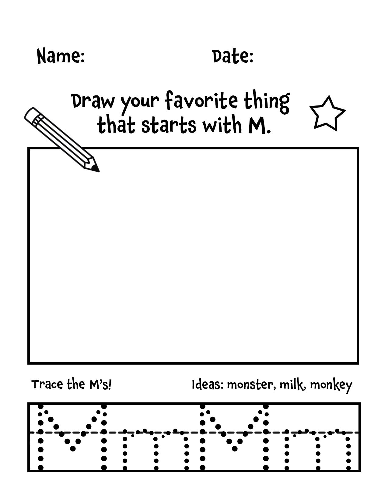 FREE Letter M Worksheets for Preschool ⋆ The Hollydog Blog