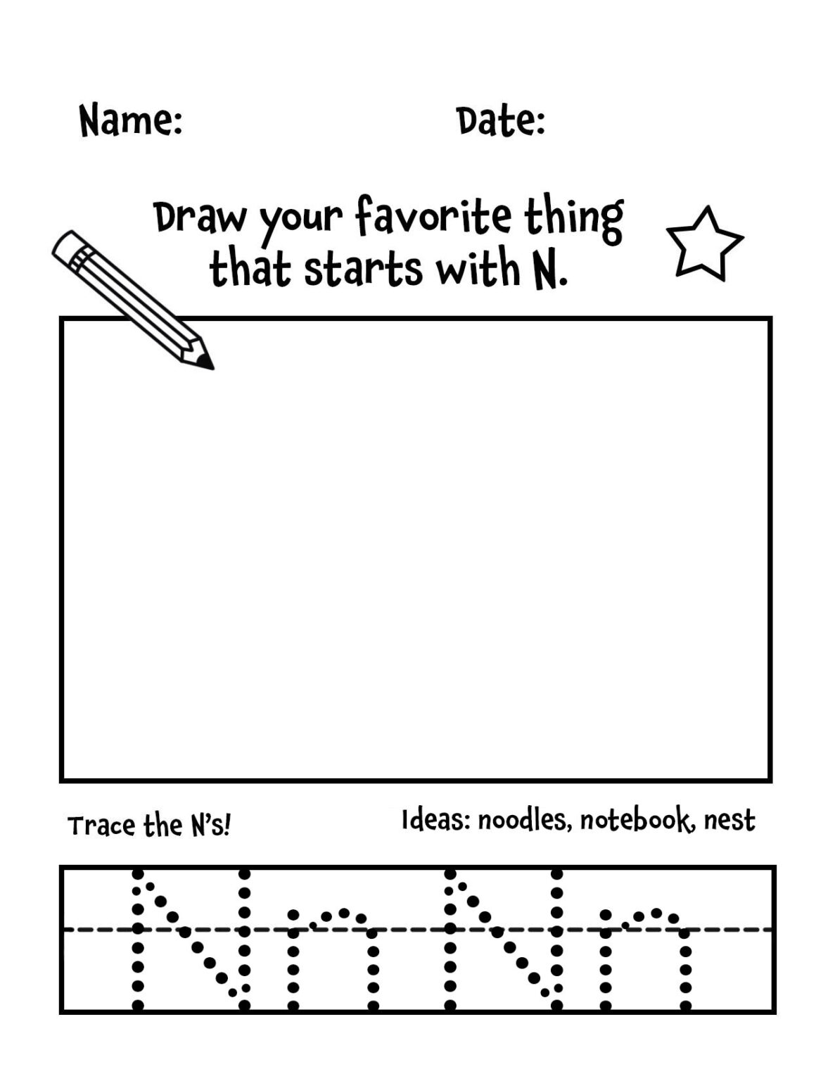 Free Letter N Worksheets for Preschool! ⋆ The Hollydog Blog