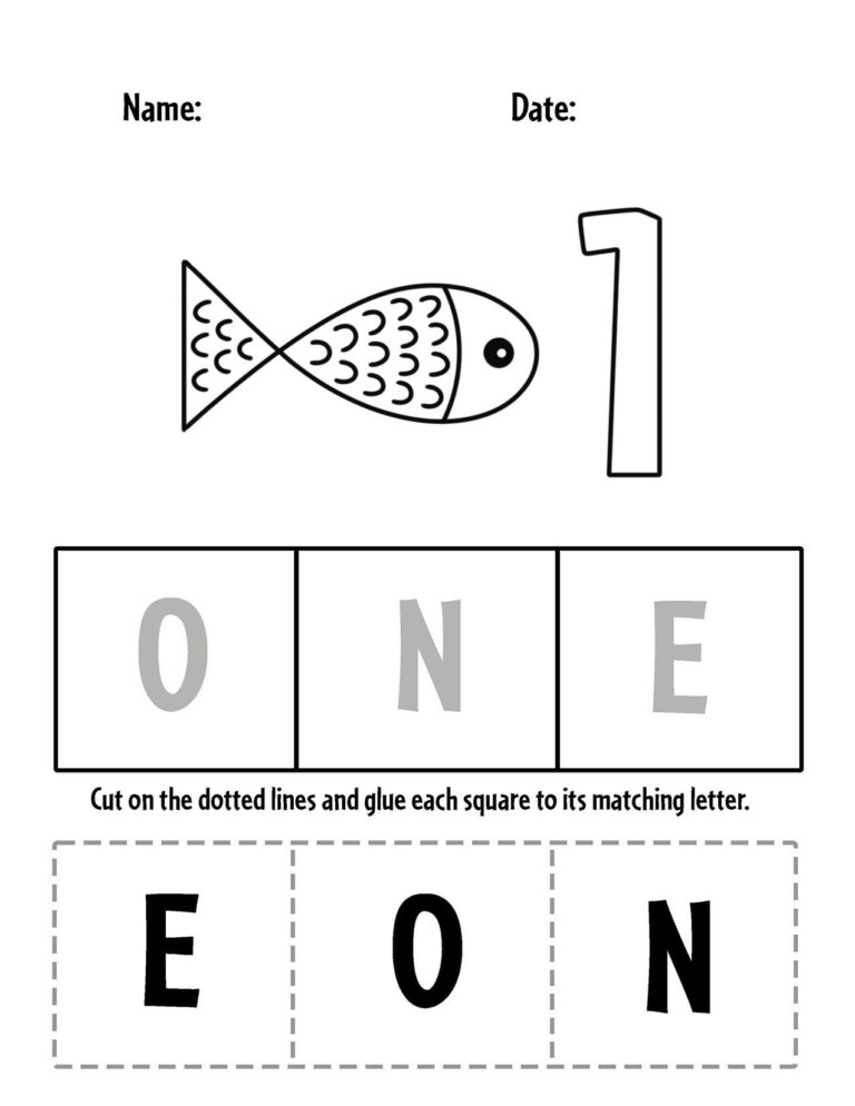 FREE Number 1 Worksheets for Preschool ⋆ The Hollydog Blog