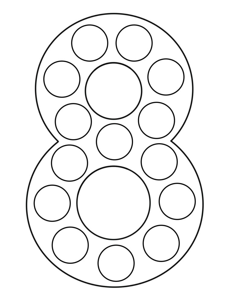 FREE Number 8 Worksheets for Preschool ⋆ The Hollydog Blog