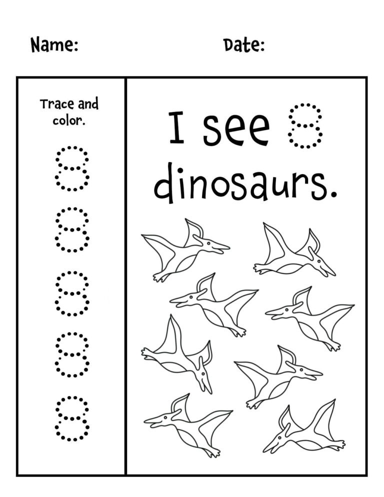 FREE Number 8 Worksheets for Preschool ⋆ The Hollydog Blog