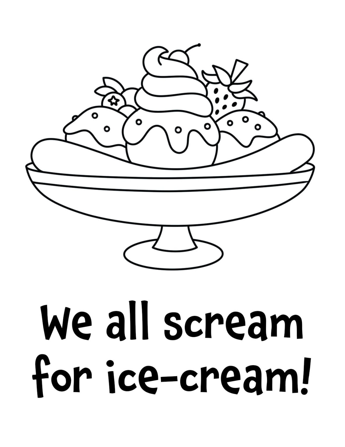 Free Ice-Cream Coloring Pages for Preschool! ⋆ The Hollydog Blog