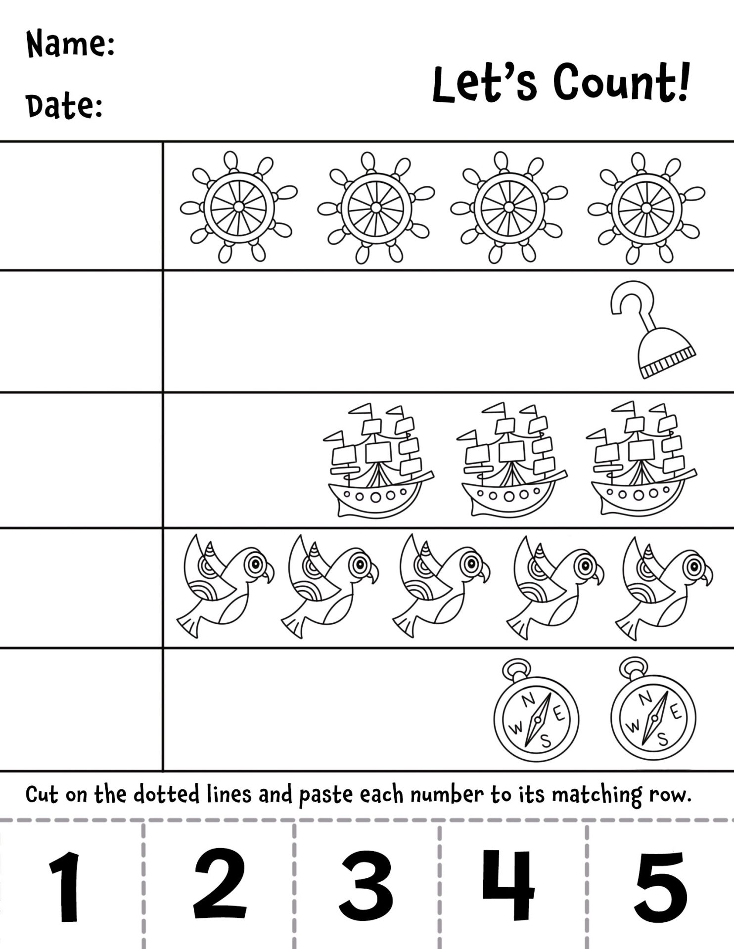 Free Pirate Worksheets for Preschool (Fun Pre-K Pirate Printables for ...