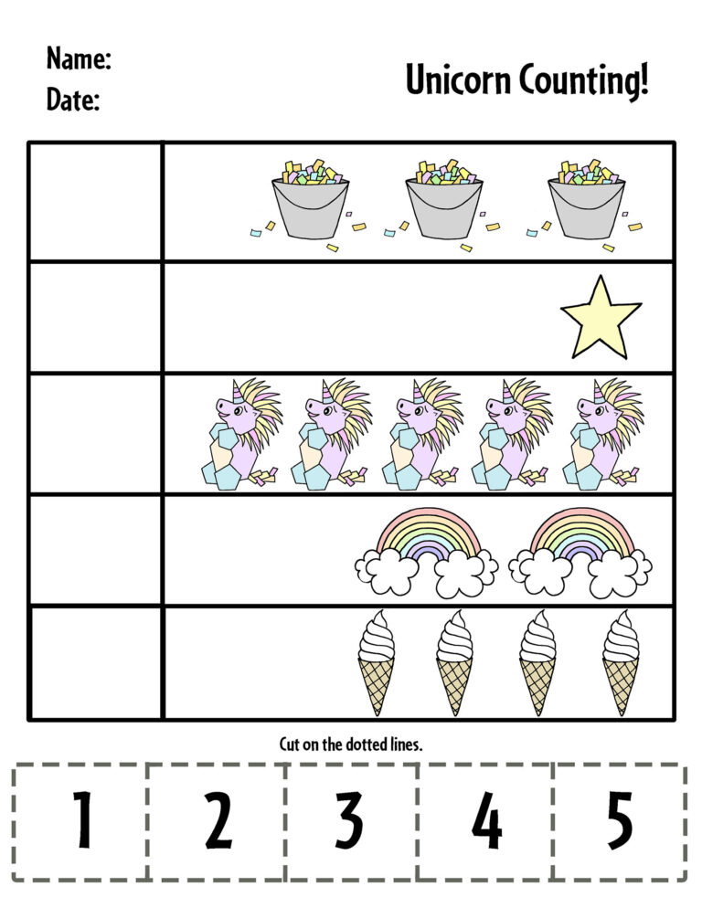 Free Unicorn Worksheets for Preschool (Plus Unicorn Head Templates!) ⋆ ...