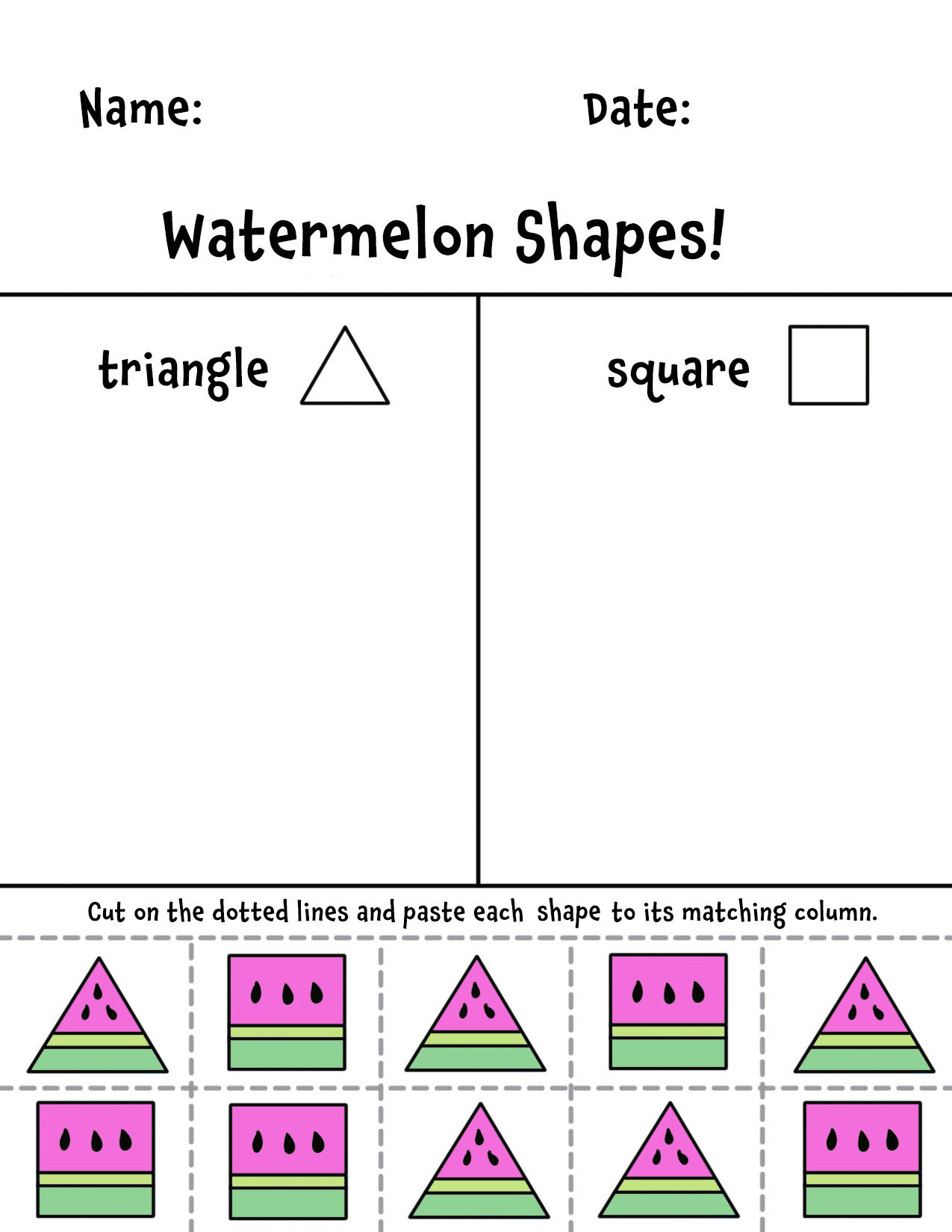 Free Watermelon Worksheets for Preschool (Fun Summer Printables for Pre ...