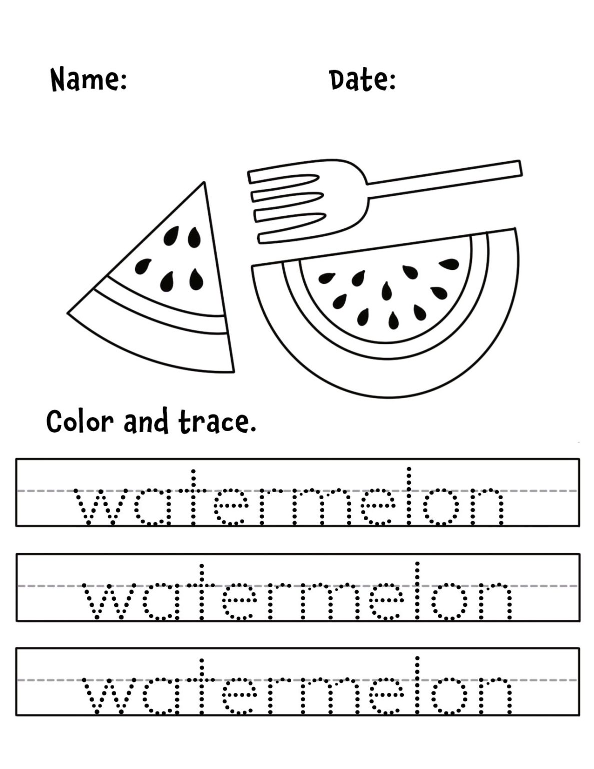Free Watermelon Worksheets for Preschool (Fun Summer Printables for Pre ...