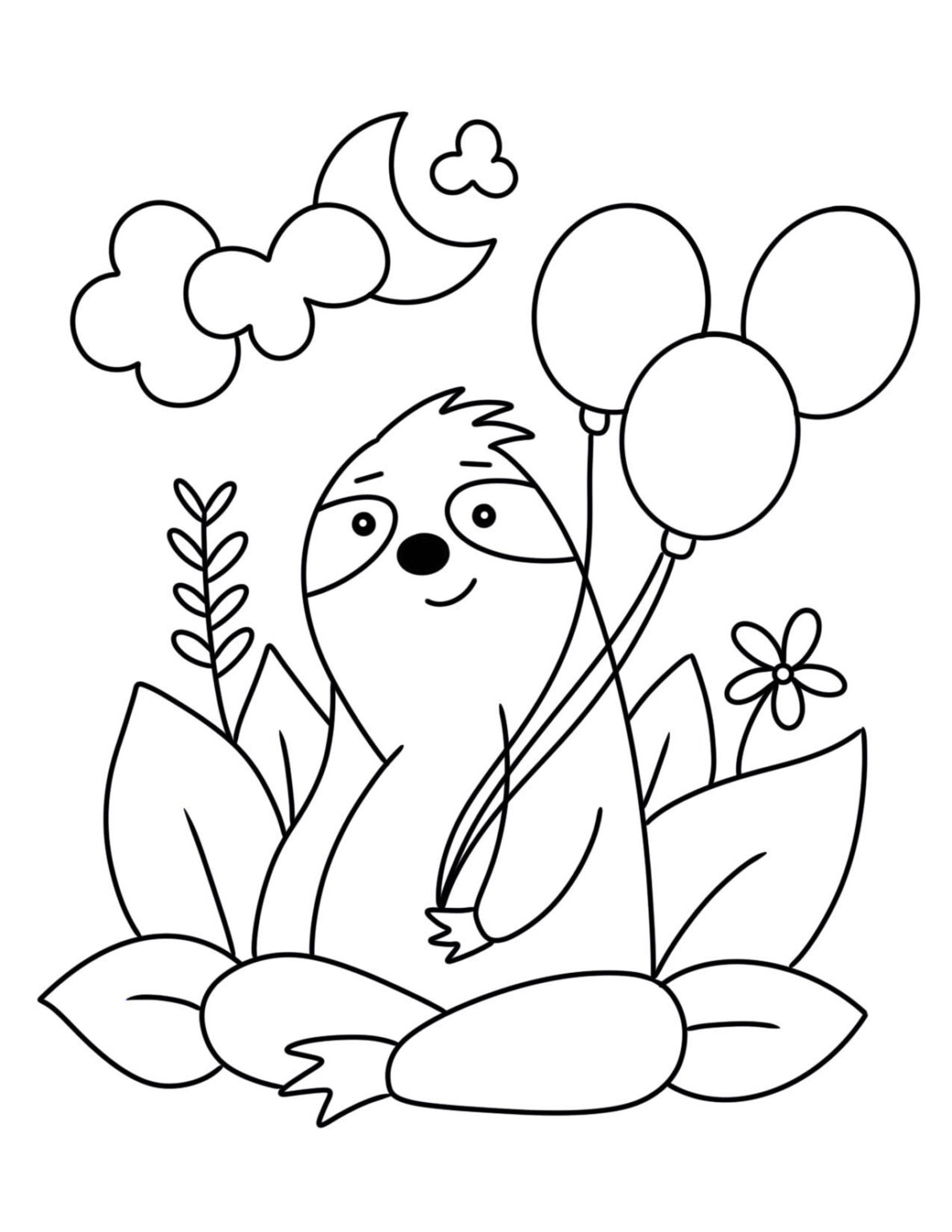 Free Sloth Coloring Pages for Kids! ⋆ The Hollydog Blog