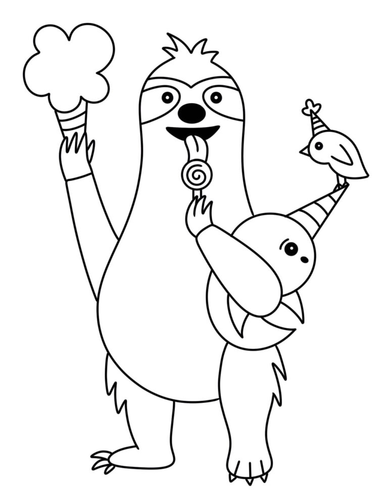 Free Sloth Coloring Pages for Kids! ⋆ The Hollydog Blog
