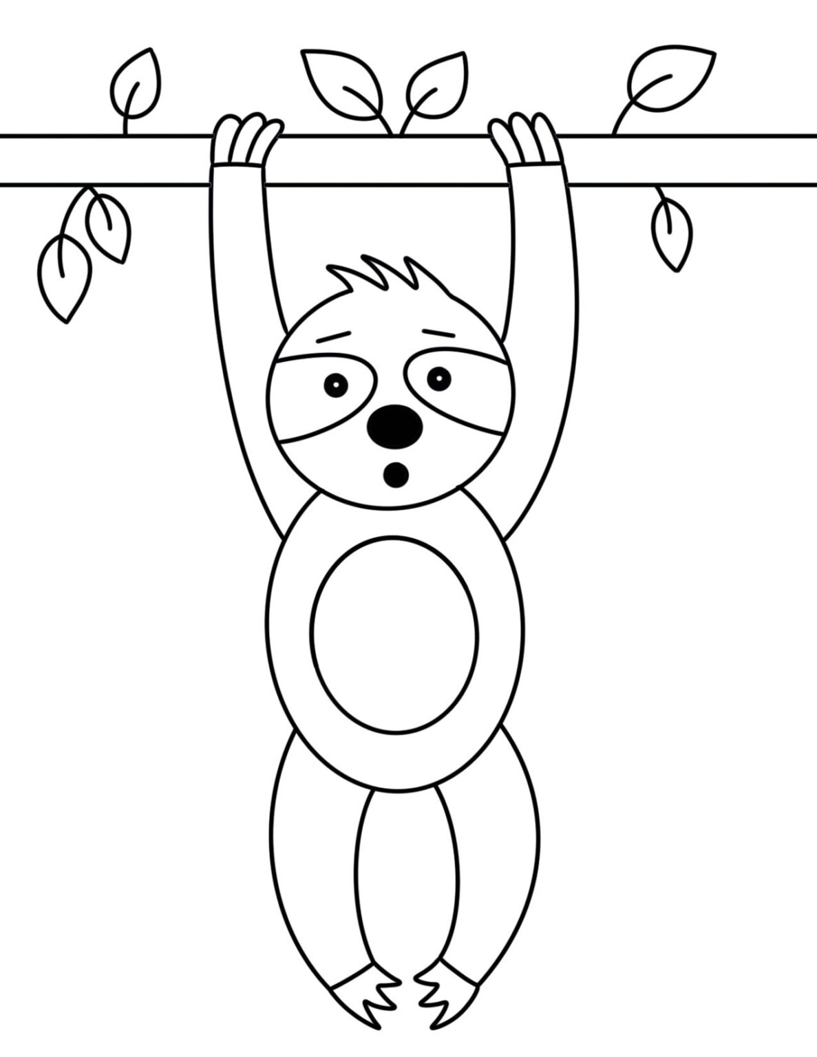Free Sloth Coloring Pages for Preschool (Easy Printable Coloring Sheets ...