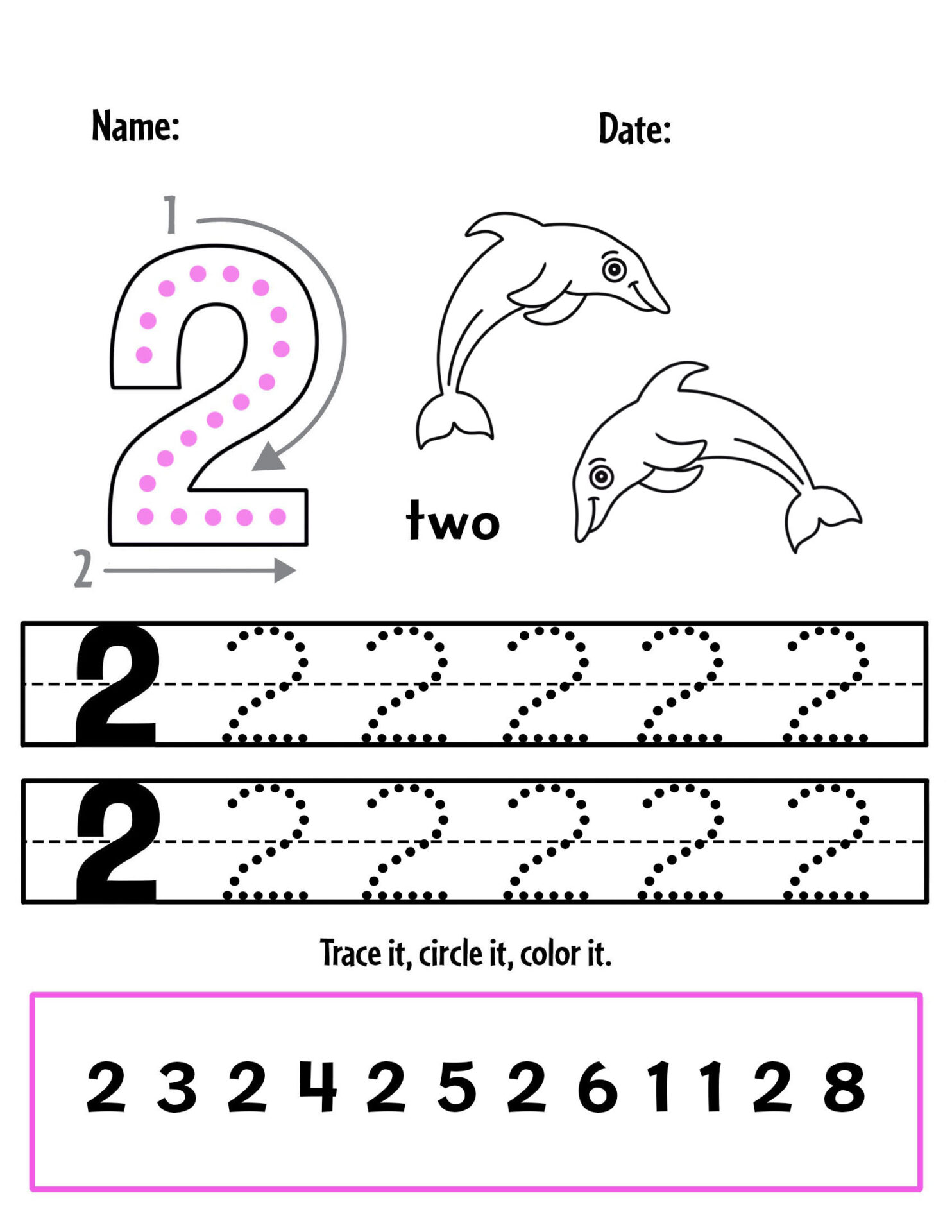 Free Printable Number Tracing Worksheets! ⋆ The Hollydog Blog