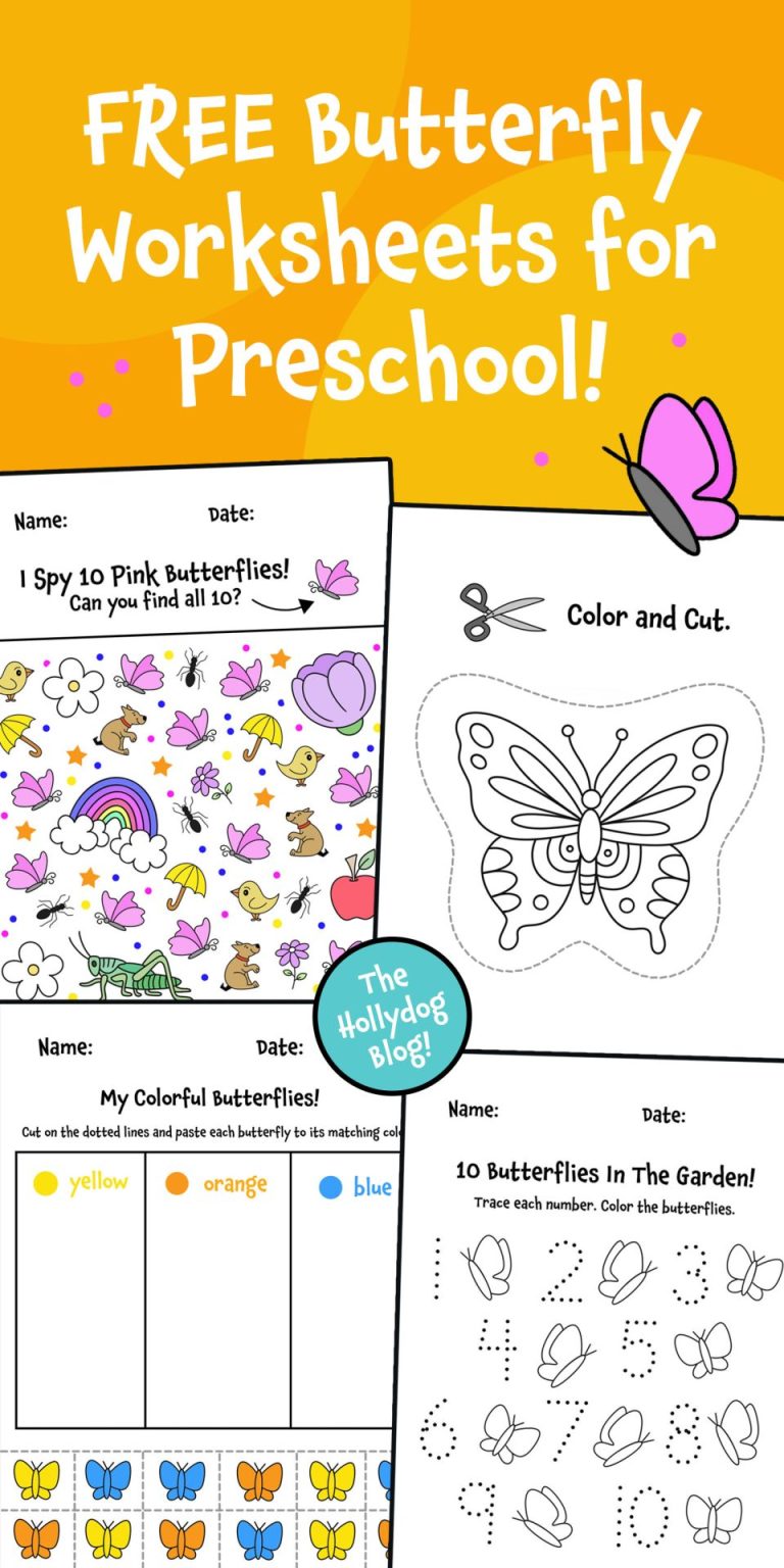 Free Butterfly Worksheets for Preschool (Cut and Paste, Tracing ...