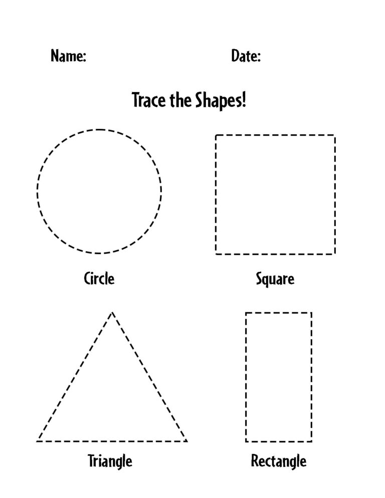 Free Shape Worksheets for Preschool! ⋆ The Hollydog Blog