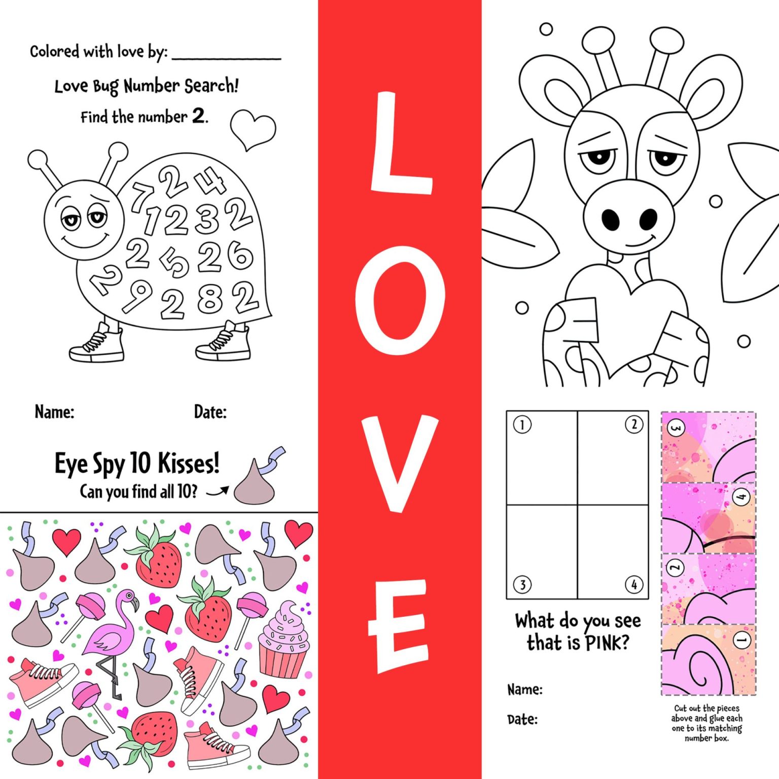 Free Love Bug Number Search Printables For Preschool! ⋆ The Hollydog Blog