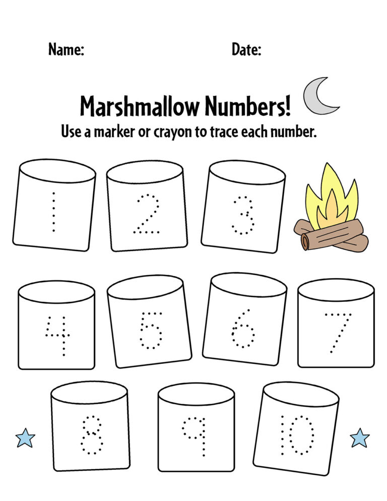 Free Preschool Camping Theme Worksheets! ⋆ The Hollydog Blog