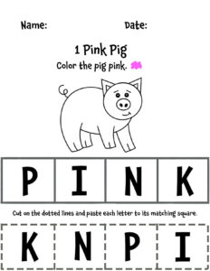 Pink Color Activities and Worksheets for Preschool! ⋆ The Hollydog Blog
