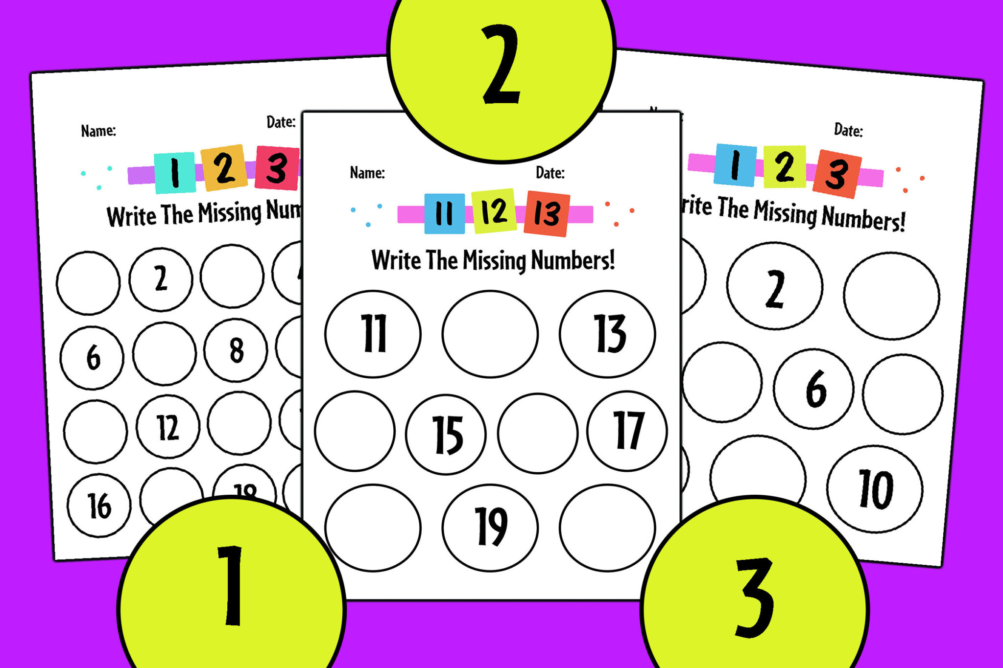 Free Printable Missing Numbers Worksheets for Preschool! (1-20) ⋆ The ...