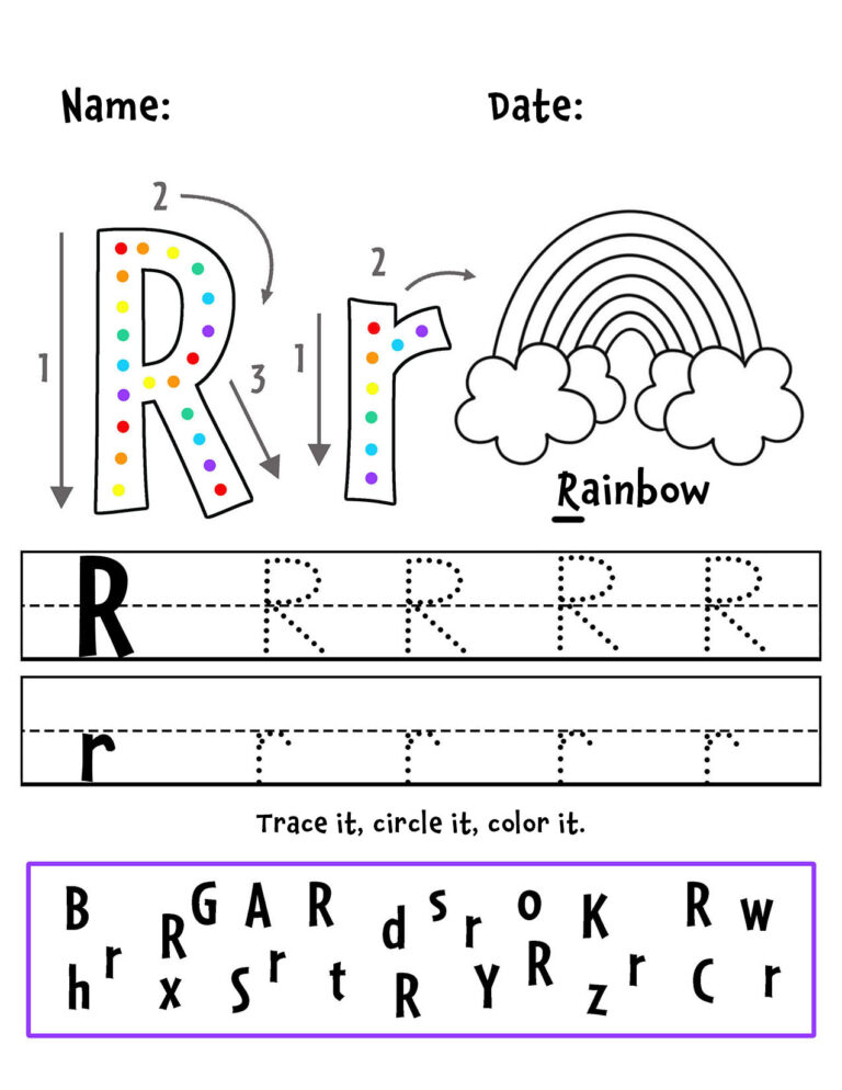 Free Rainbow Preschool Theme Worksheets & Activities! ⋆ The Hollydog Blog